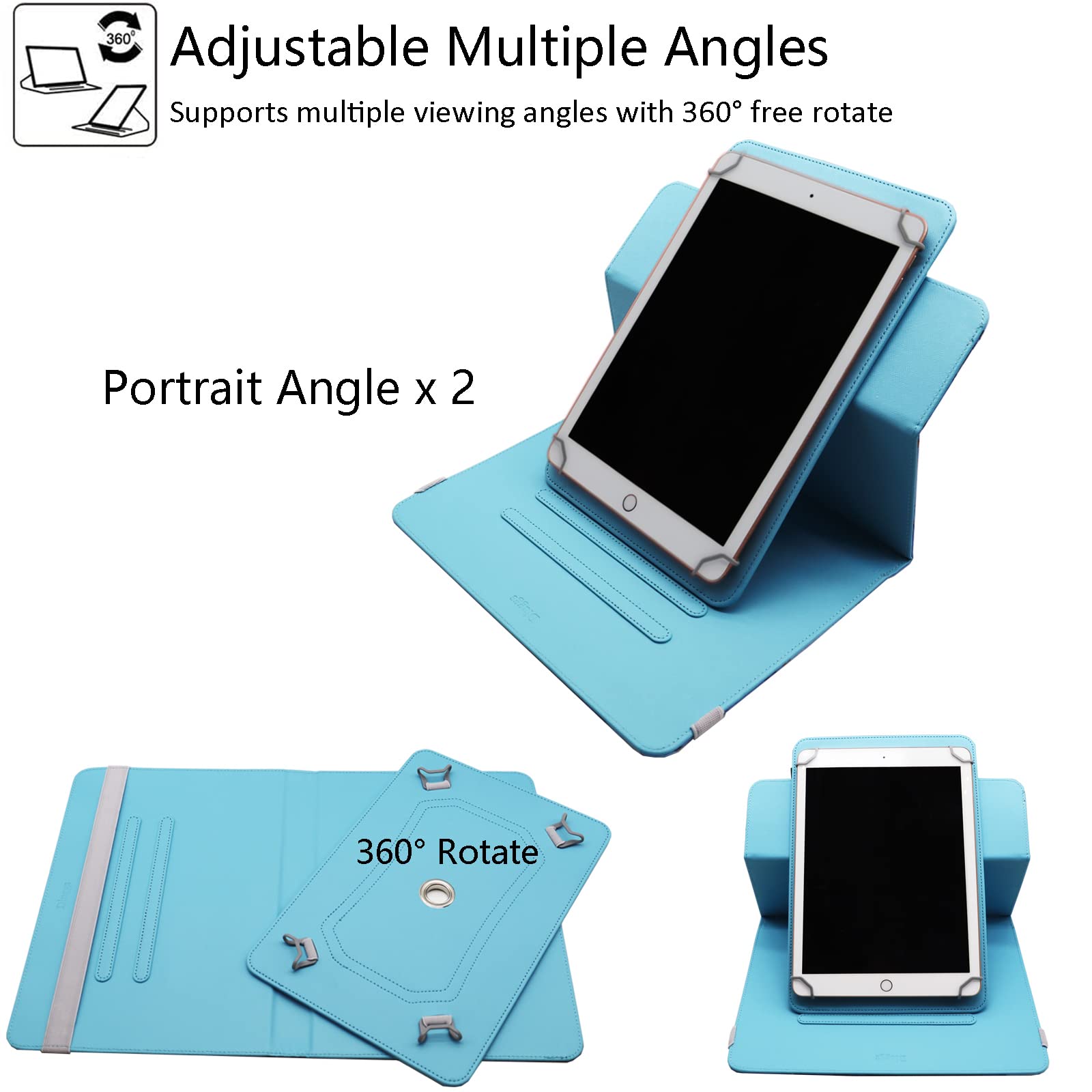 Universal 8 Inch Tablet Case, Universal 7 Inch Tablet Case, Rotating Tablet Case Cover for 7 8 Inch Android Tablet, Dluggs 360 Degree Rotating Stand Case for 7.0-8.5 Inch Tablet, Shiny Butterfly