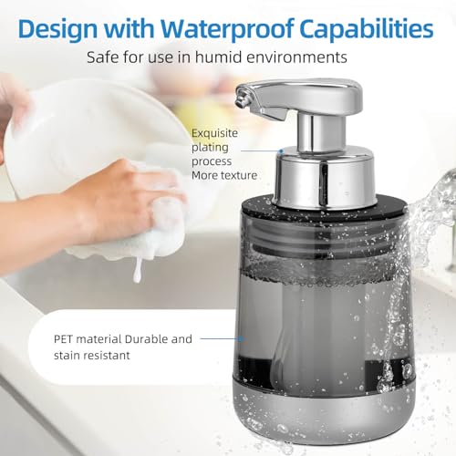 Automatic Soap Dispenser Touchless: 10oz Liquid Soap Dispenser, Hand Free Soap Dispenser Rechargeable Soap Dispenser, for Bathroom, Kitchen, Hotel…