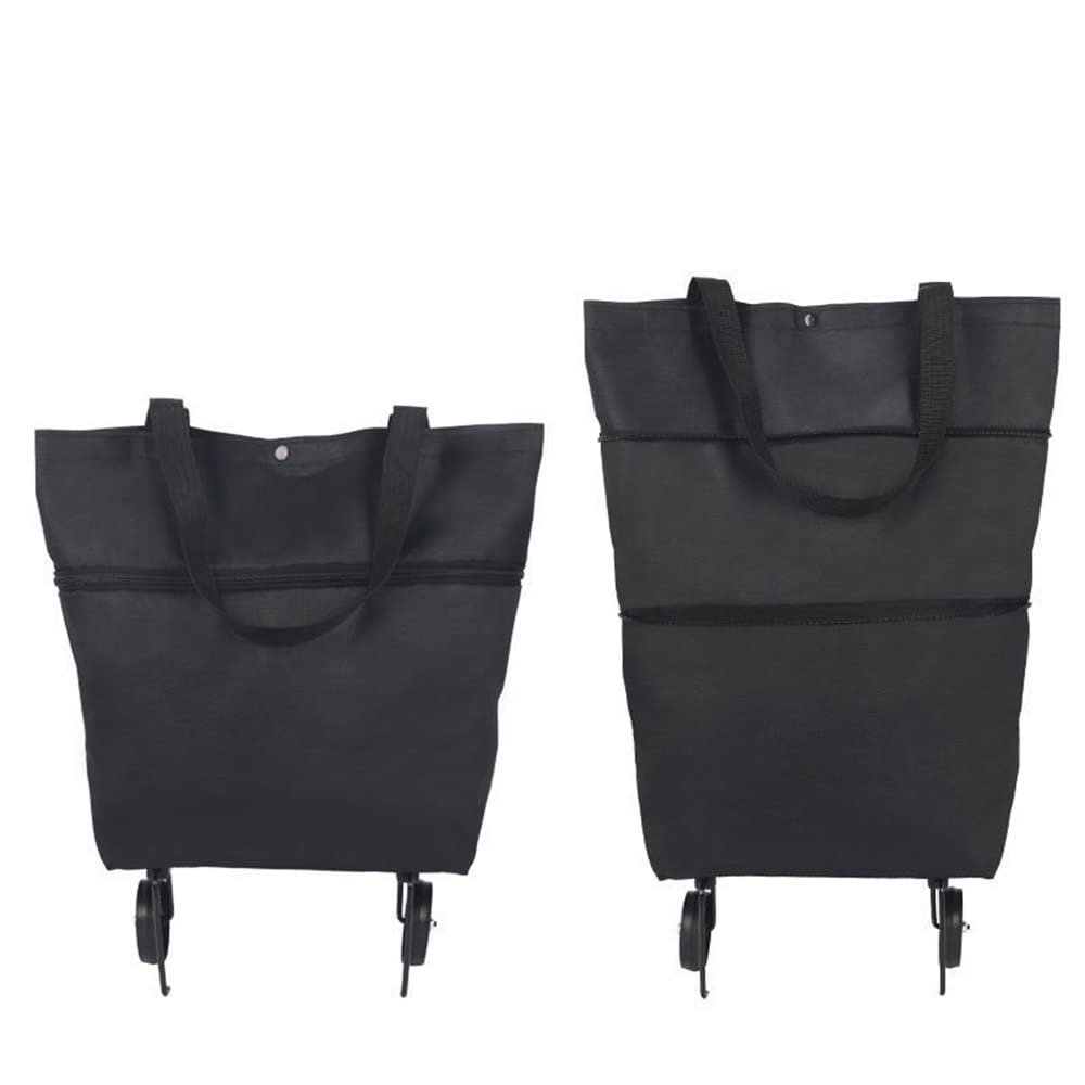 Foldable Shopping cart with Wheels for Grocery Collapsible Shopping Bags Removable Bag Bigger Waterproof Shopping Bag