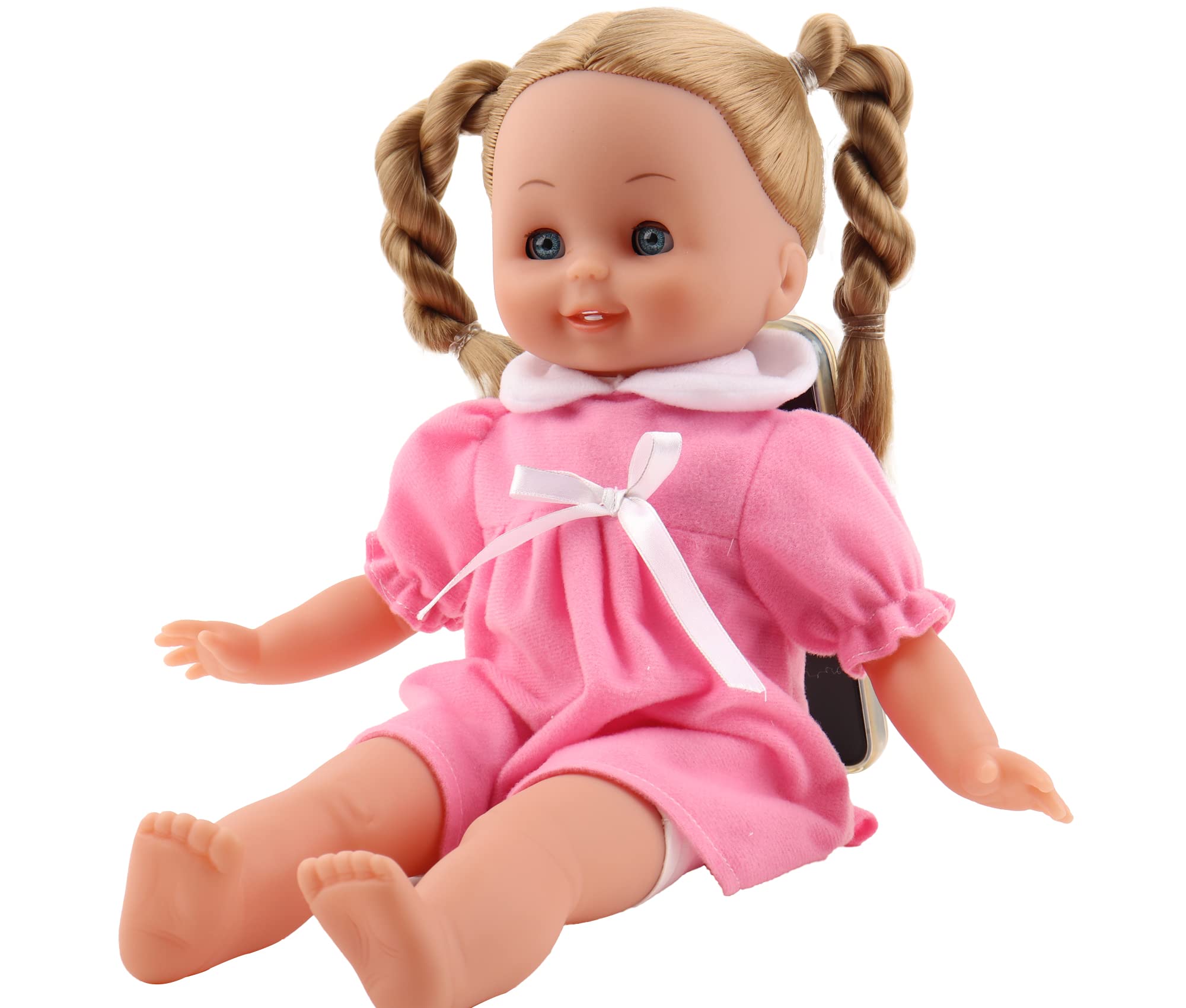 SCORAY 16 ", Stuffed Super Soft Baby Bear Doll Born and up - Removable Pink Clothing