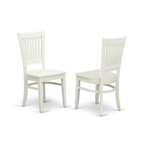 East West Furniture BOVA5-LWH-W 5 Piece Dining Room Furniture Set Includes a Round Kitchen Table and 4 Dining Chairs, 42x42 Inch, Linen White