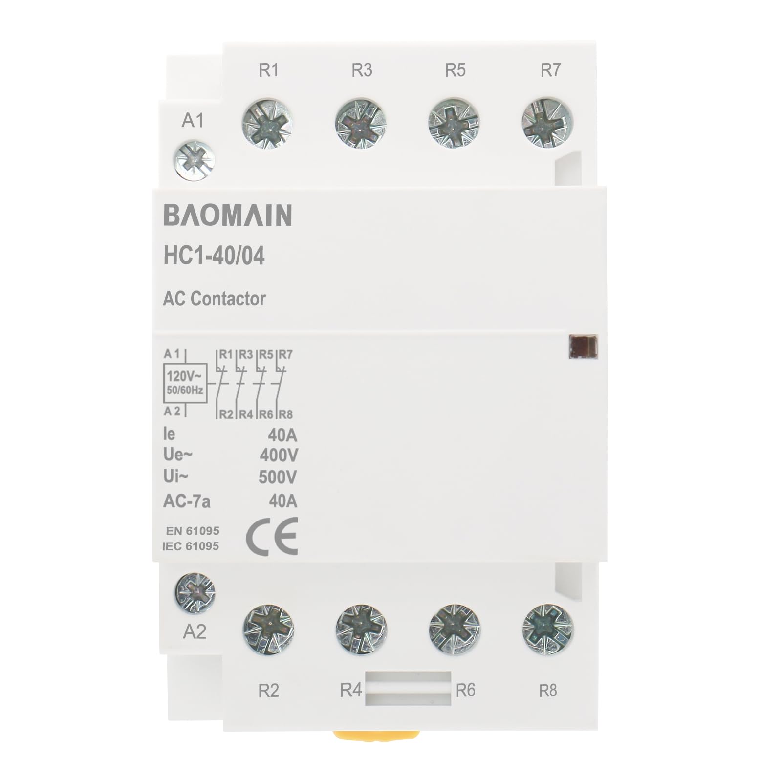 Baomain AC Contactor 40A Coil 4 Pole Universal Circuit Control 35mm DIN Rail Mount HC1-40/04 (4NC, AC 110V)