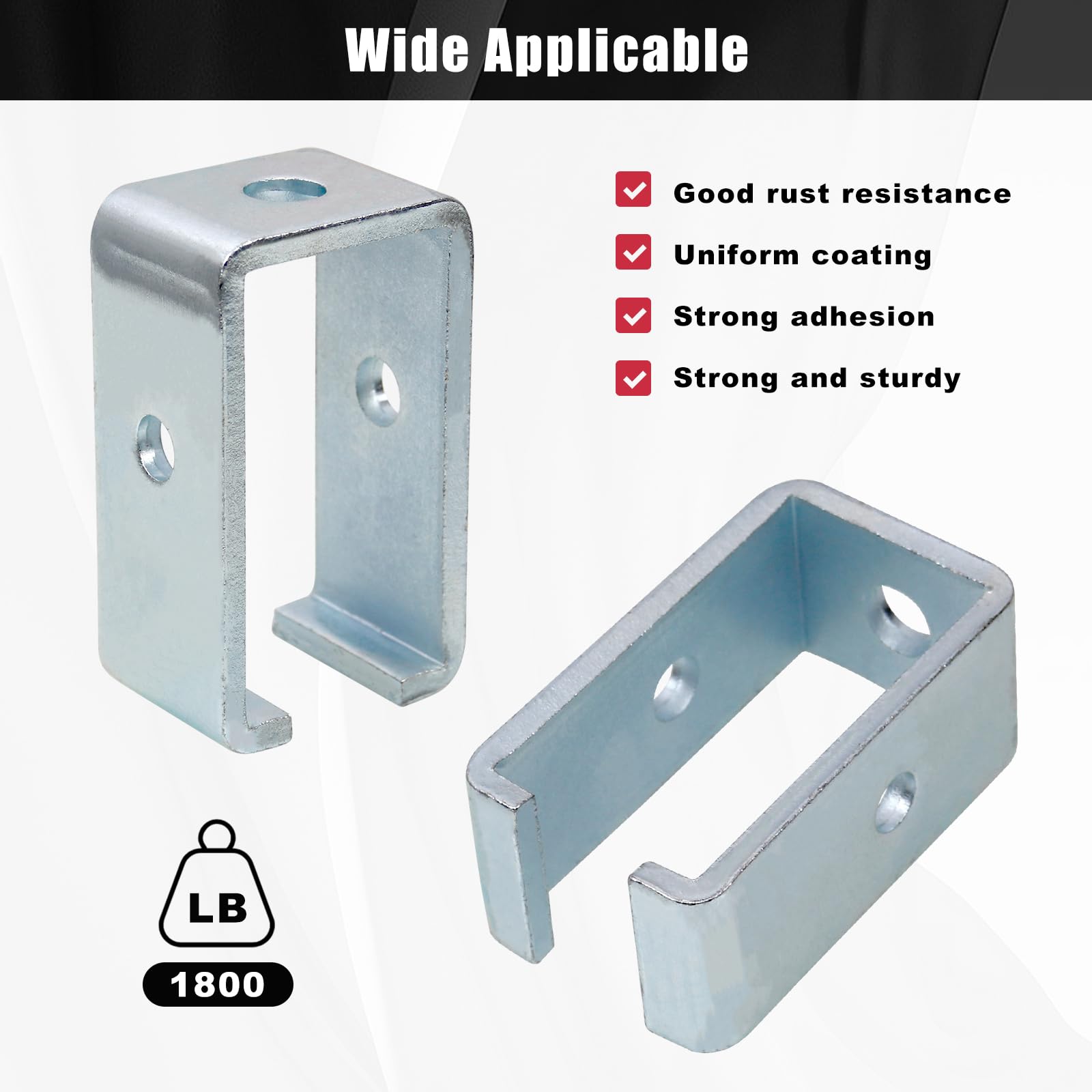 CNQLIS Channel Trolley Track Intermediate Support Hanger Bracket for All 1-5/8" Strut Channel,Heavy-Duty Steel Support Bracket,for Cantilever Rolling Doors, Hanging Boxing Sandbags(4PCS)