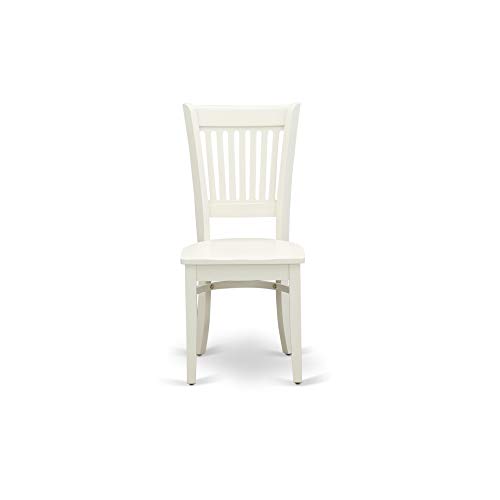 East West Furniture BOVA5-LWH-W 5 Piece Dining Room Furniture Set Includes a Round Kitchen Table and 4 Dining Chairs, 42x42 Inch, Linen White