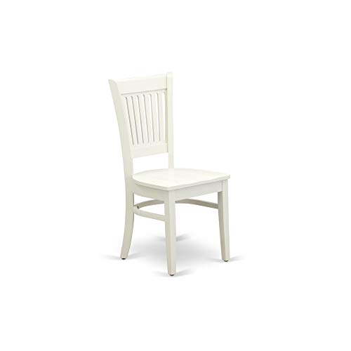 East West Furniture BOVA5-LWH-W 5 Piece Dining Room Furniture Set Includes a Round Kitchen Table and 4 Dining Chairs, 42x42 Inch, Linen White