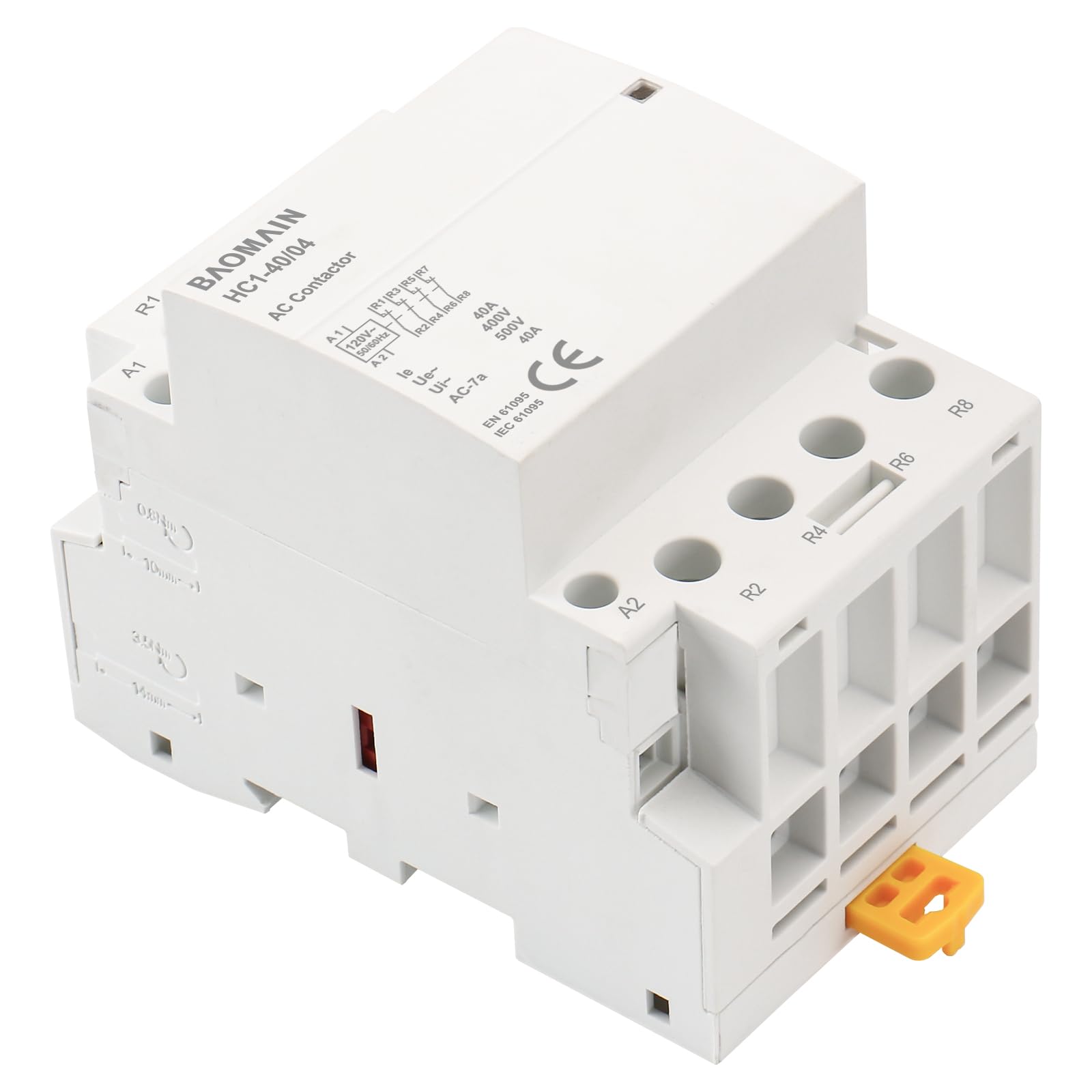 Baomain AC Contactor 40A Coil 4 Pole Universal Circuit Control 35mm DIN Rail Mount HC1-40/04 (4NC, AC 110V)