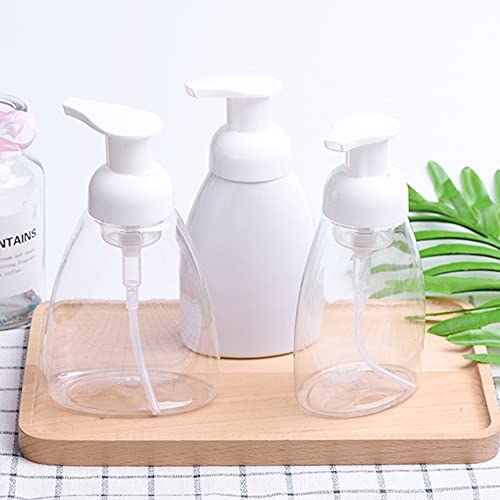 Soap Dispenser 250ml Clear Foaming Liquid Soap Dispenser Shampoo Lotion Shower Gel Hand Sanitizer Whipped Mousse Points Pump Bottle Lotion Dispenser (Color : Transparent) (White b)