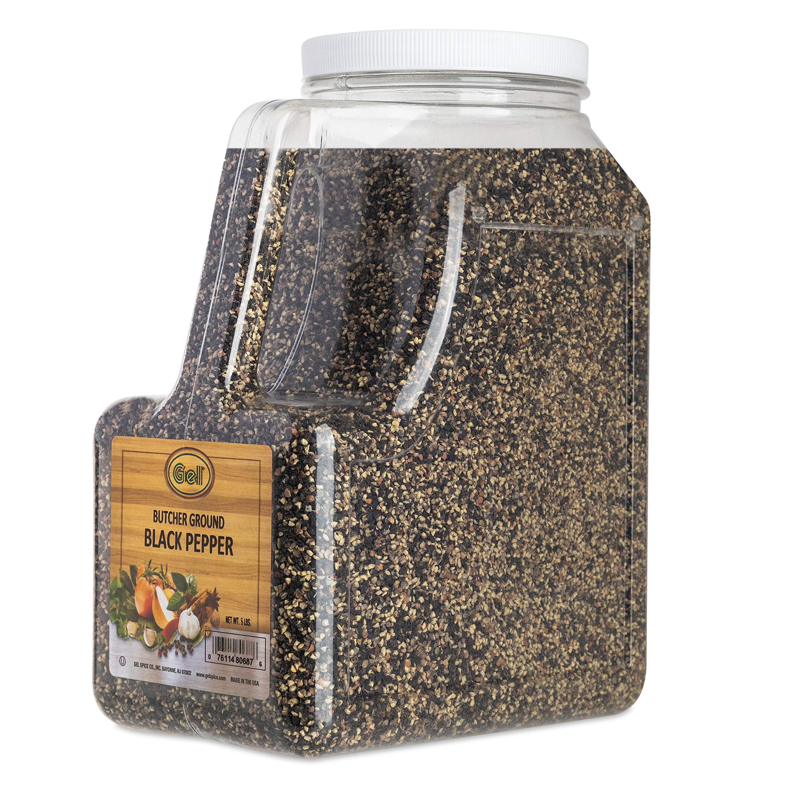 Gel Spice 10 Mesh Butcher Ground Black Pepper 5 Lb | Great For for Barbecue and Grilling Meat Rub