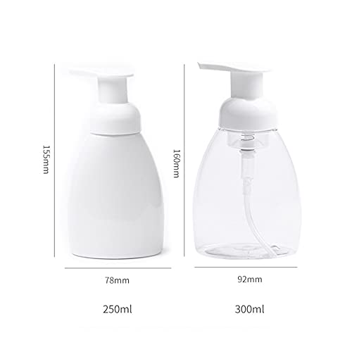 Soap Dispenser 250ml Clear Foaming Liquid Soap Dispenser Shampoo Lotion Shower Gel Hand Sanitizer Whipped Mousse Points Pump Bottle Lotion Dispenser (Color : Transparent) (White b)
