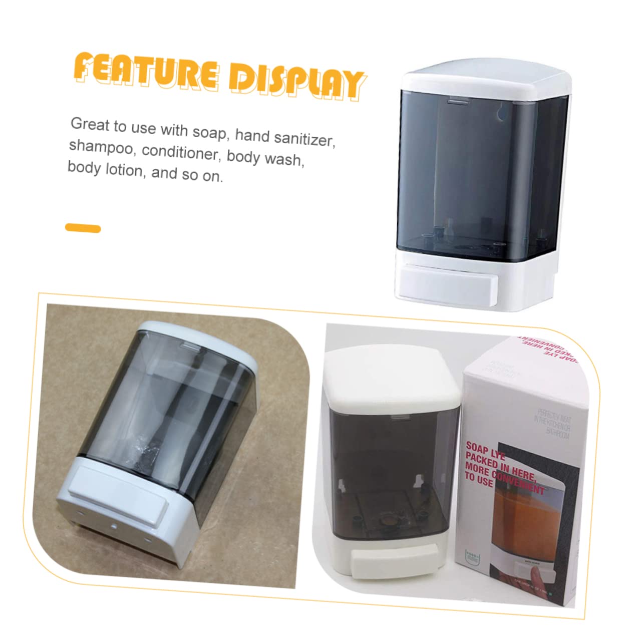 Luxshiny Plastic Easy Refill Hand Soap Dispenser Manual Soap Dispenser Bathroom 1000ml Soap Pump