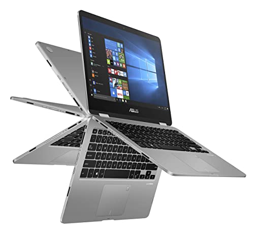 ASUS VivoBook Flip 14 Thin and Light 2-in-1 Laptop, 14 FHD Touch, Intel Core i3 Processor, 4GB RAM, 128GB SSD, Wifi, Webcam, Bluetooth, HDMI, Fingerprint, Windows 10 S (Renewed)