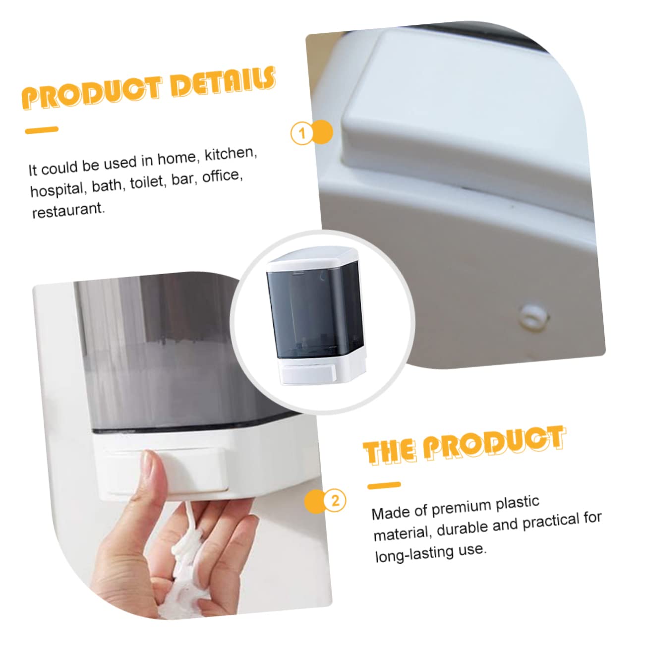 Luxshiny Plastic Easy Refill Hand Soap Dispenser Manual Soap Dispenser Bathroom 1000ml Soap Pump