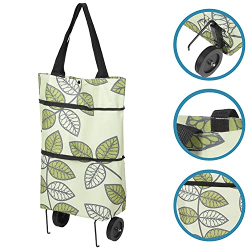 Cabilock Collapsible Trolley Bags Folding Shopping Bag with Wheels Foldable Shopping Cart Reusable Grocery Bags Shopping Trolley Bag on Wheels B