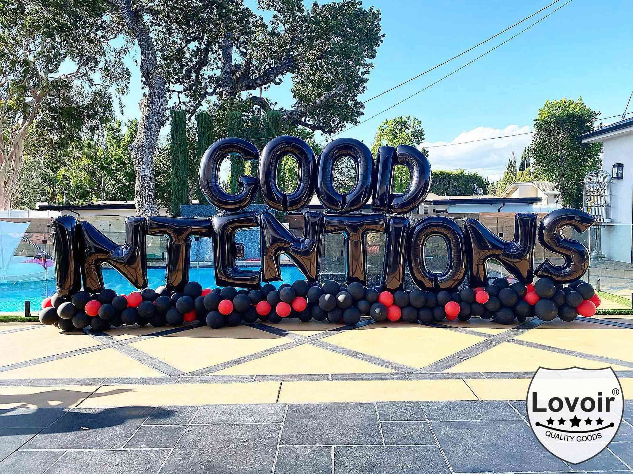 Lovoir 40 Inch Large Black Letter C Balloons Big Size Jumbo Mylar Foil Helium Balloon for Birthday Party Celebration Decorations Alphabet Black C
