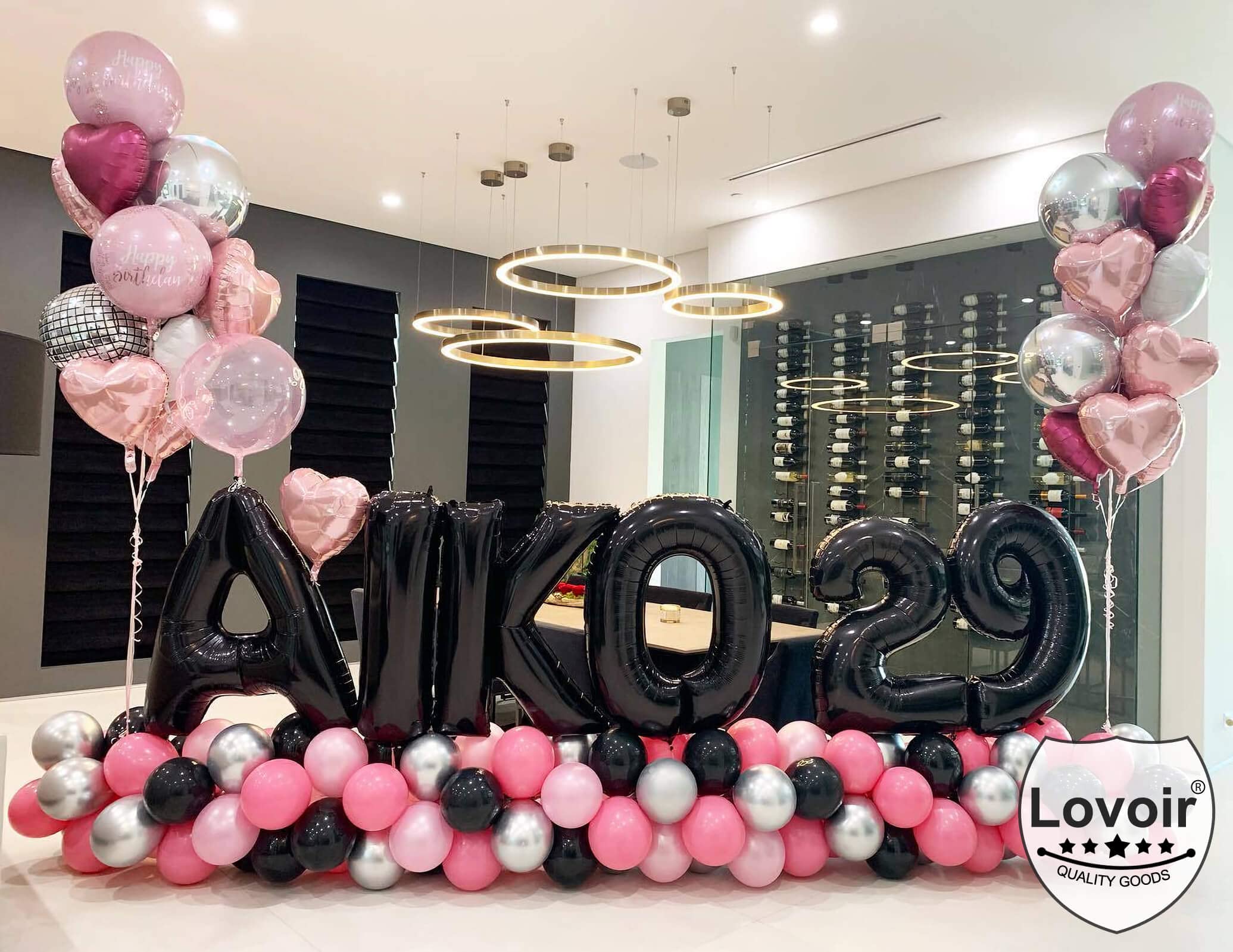 Lovoir 40 Inch Large Black Letter C Balloons Big Size Jumbo Mylar Foil Helium Balloon for Birthday Party Celebration Decorations Alphabet Black C