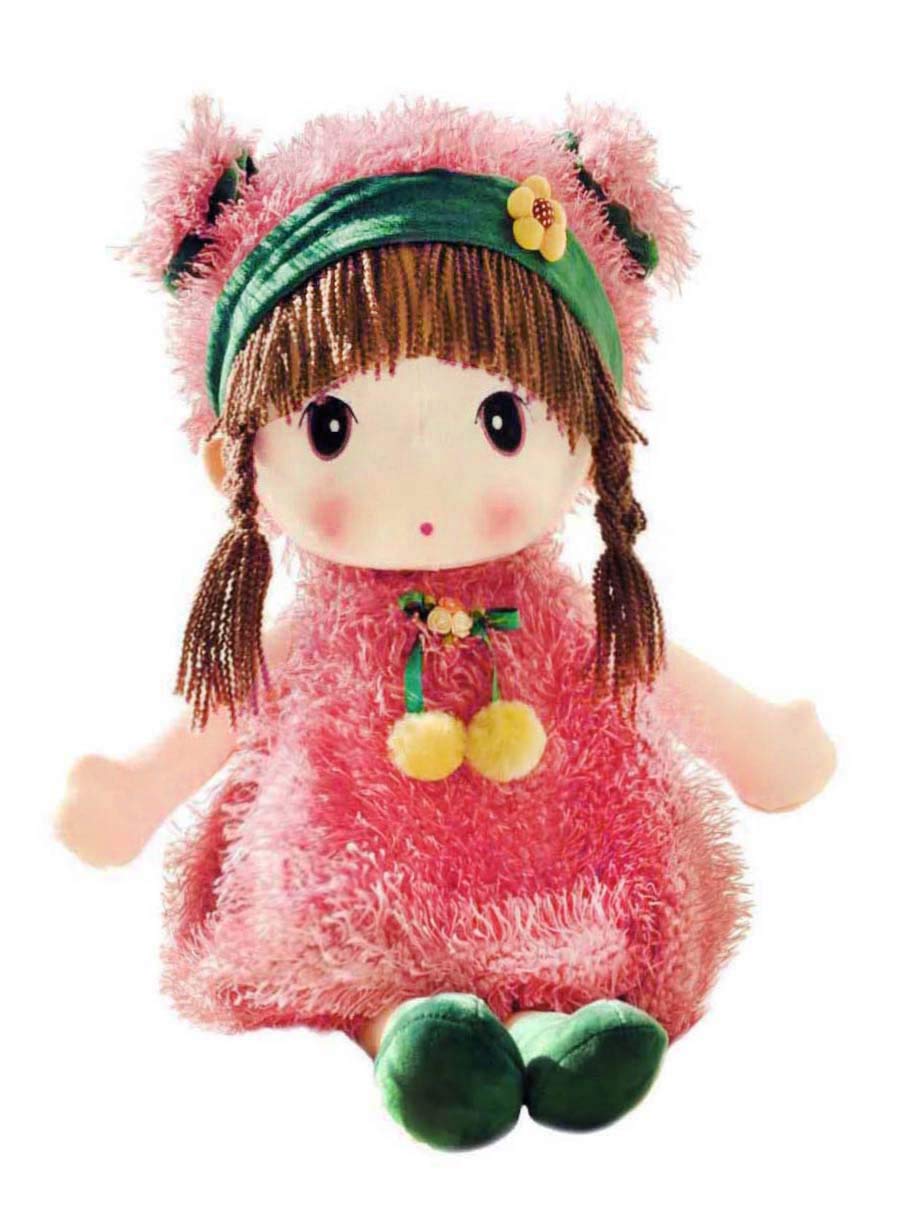 HWD 24'' Kawaii Plush Girl Toys Doll, Good Dolly Gifts for Children Kids Baby .(Pink)