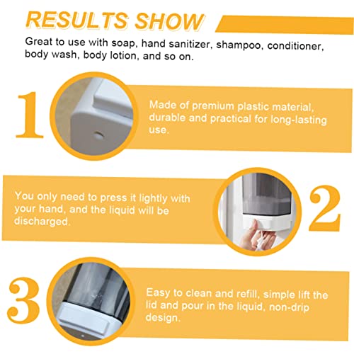 SHOWERORO Manual Soap Dispenser Hand Wash Wall Holder Wall Stand Foams Soap Dispenser Hotel Soap Dispenser Automatic Soap Dispenser Foaming Soap Dispenser Shampoo Household Plastic
