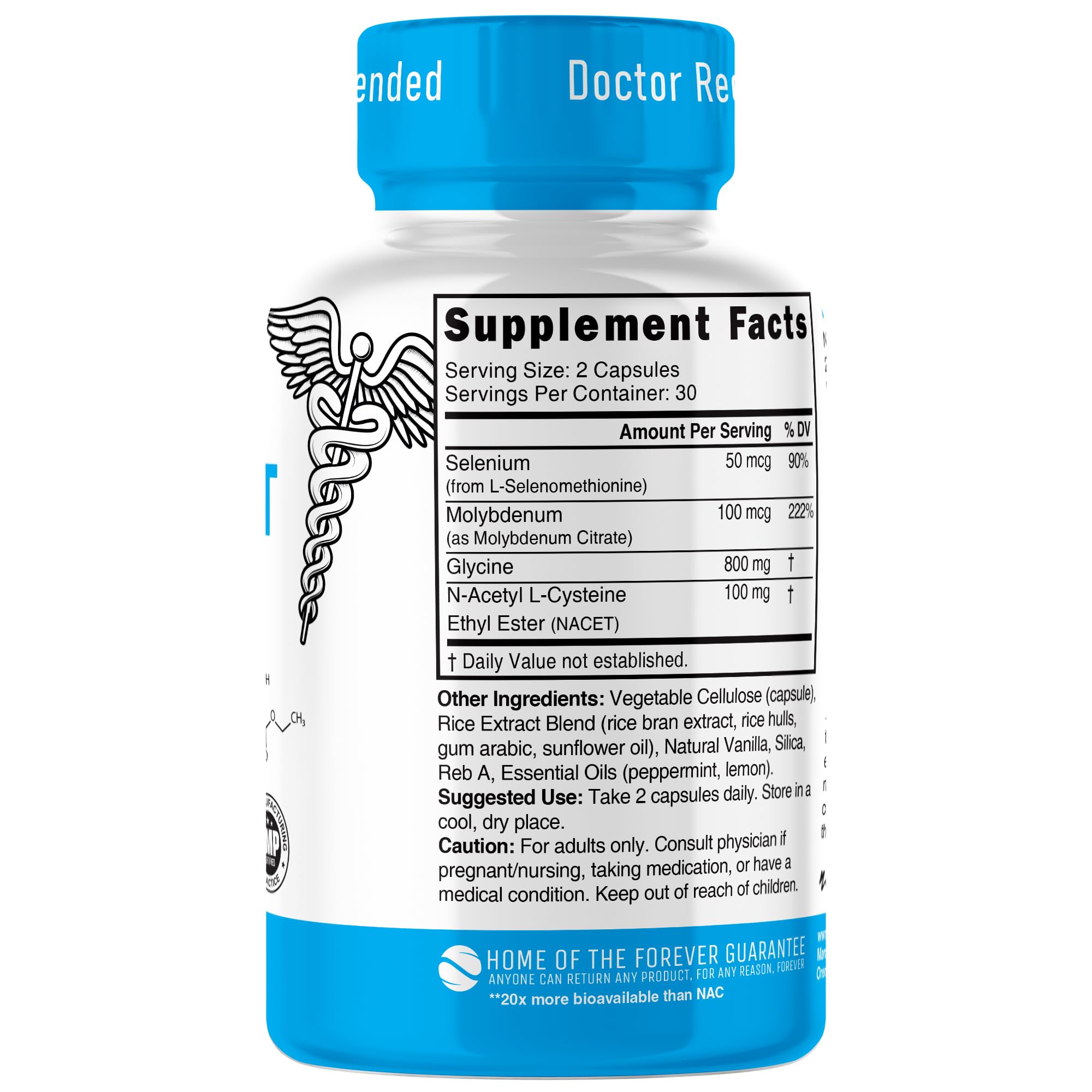 GlyNAC-ET NAC Supplement N-Acetyl Cysteine Ethyl Ester - 20x More Bioavailable Than GlyNAC - Glycine & N-acetylcysteine Ethyl Ester Anti Aging Supplement, Boost Glutathione (60 Capsules)