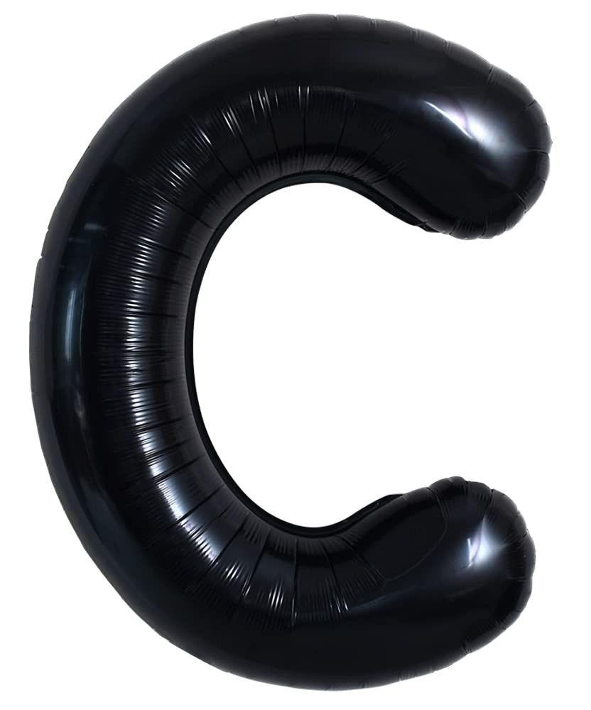 TONIFUL 40 Inch Large Black C Letter Balloons Jumbo Helium Balloons,Foil Mylar Big Alphabet Balloons for Birthday Party Anniversary Supplies Decorations