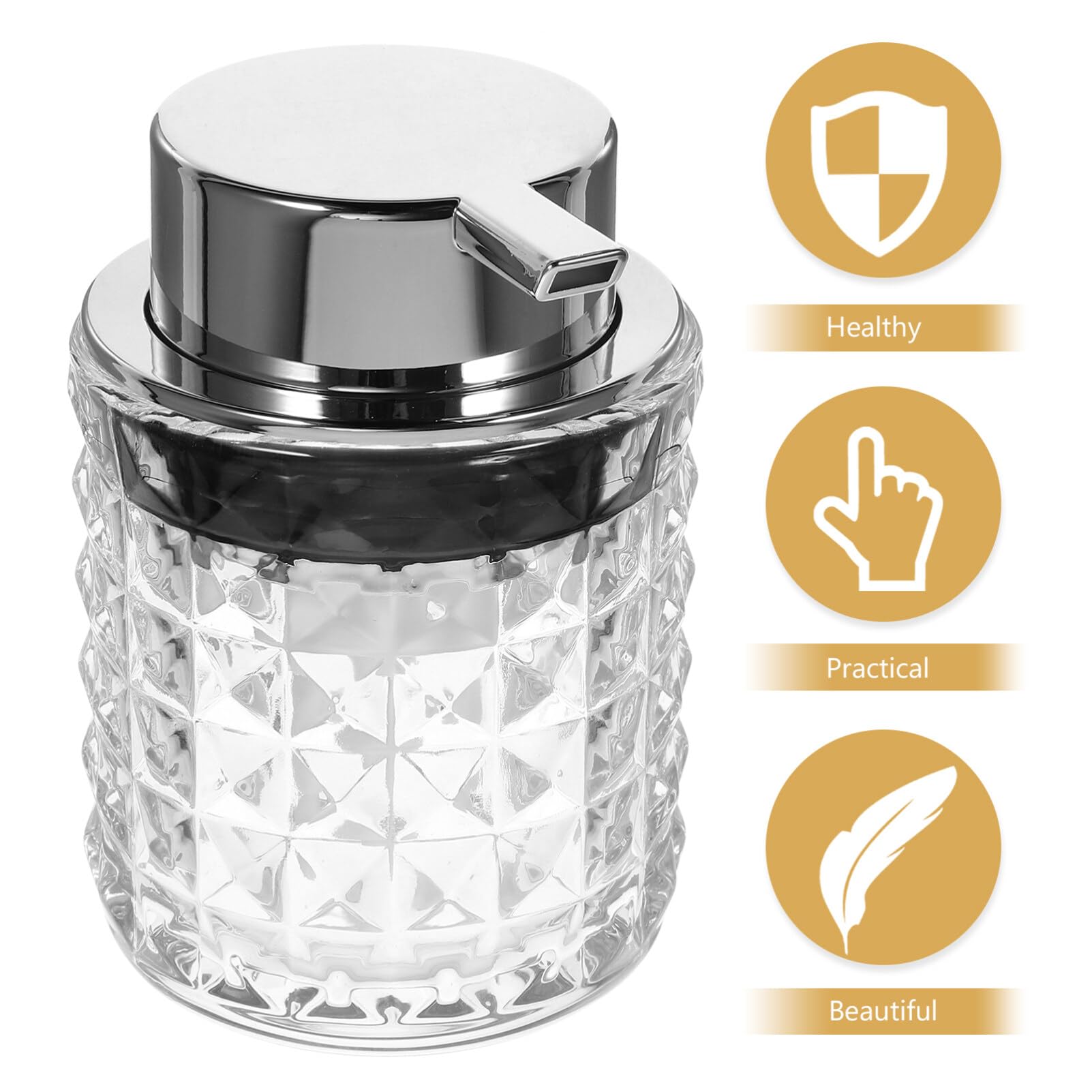 Cabilock Hand Soap Dispenser Glass Refillable Liquid Hand Soap Shampoo Dispenser Pump Bottle Lotion Hand Soap Jar Cosmetic Containers for Home Bathroom