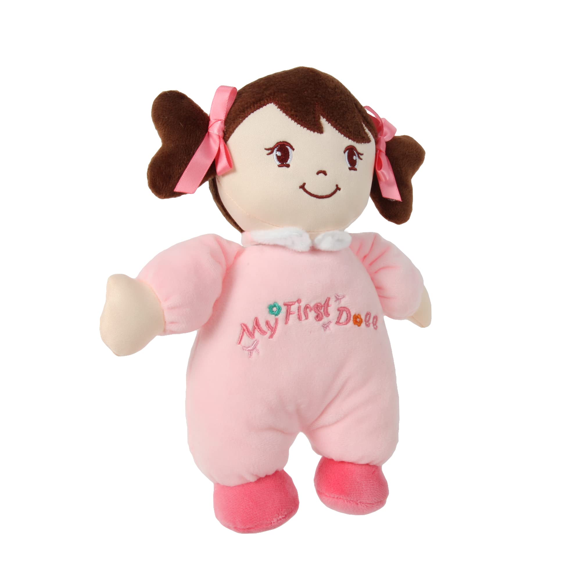 Linzy Plush Soft Plush Baby Doll My First Doll Safe for All Ages Mi Primera Muñeca Stuffed Plush Doll 10''(83561BROWN)