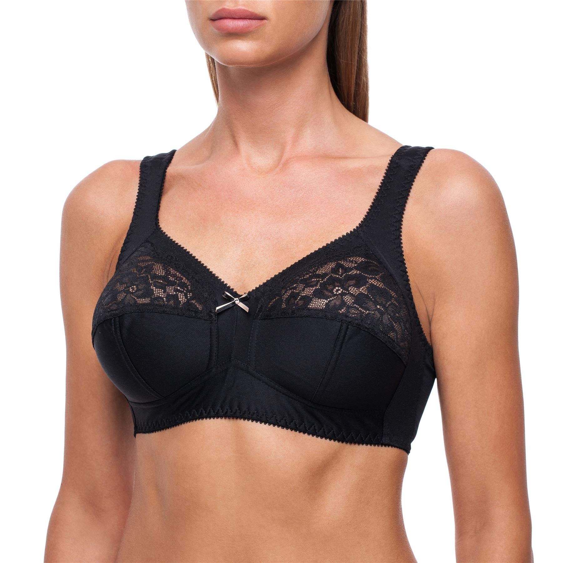 frugue Wireless Comfort Sleep Plus Size Bra Black US 40 C