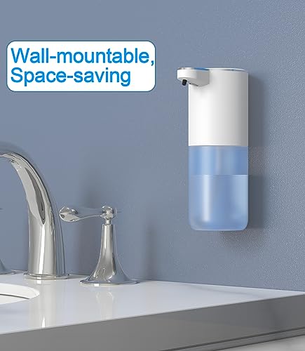 Josnown Foaming Soap Dispenser, Touchless Automatic Soap Dispenser with 4-Level Adjustable Foam, USB Rechargeable, 13.5oz/400ML Wall Mount Soap Dispenser for Bathroom Kitchen Office Commercia