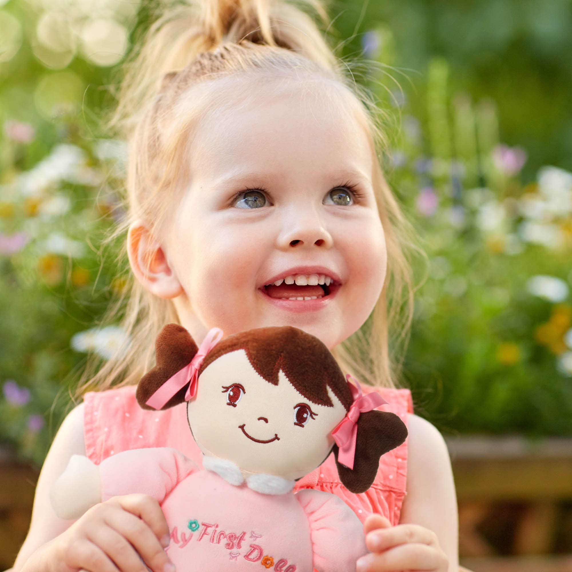 Linzy Plush Soft Plush Baby Doll My First Doll Safe for All Ages Mi Primera Muñeca Stuffed Plush Doll 10''(83561BROWN)