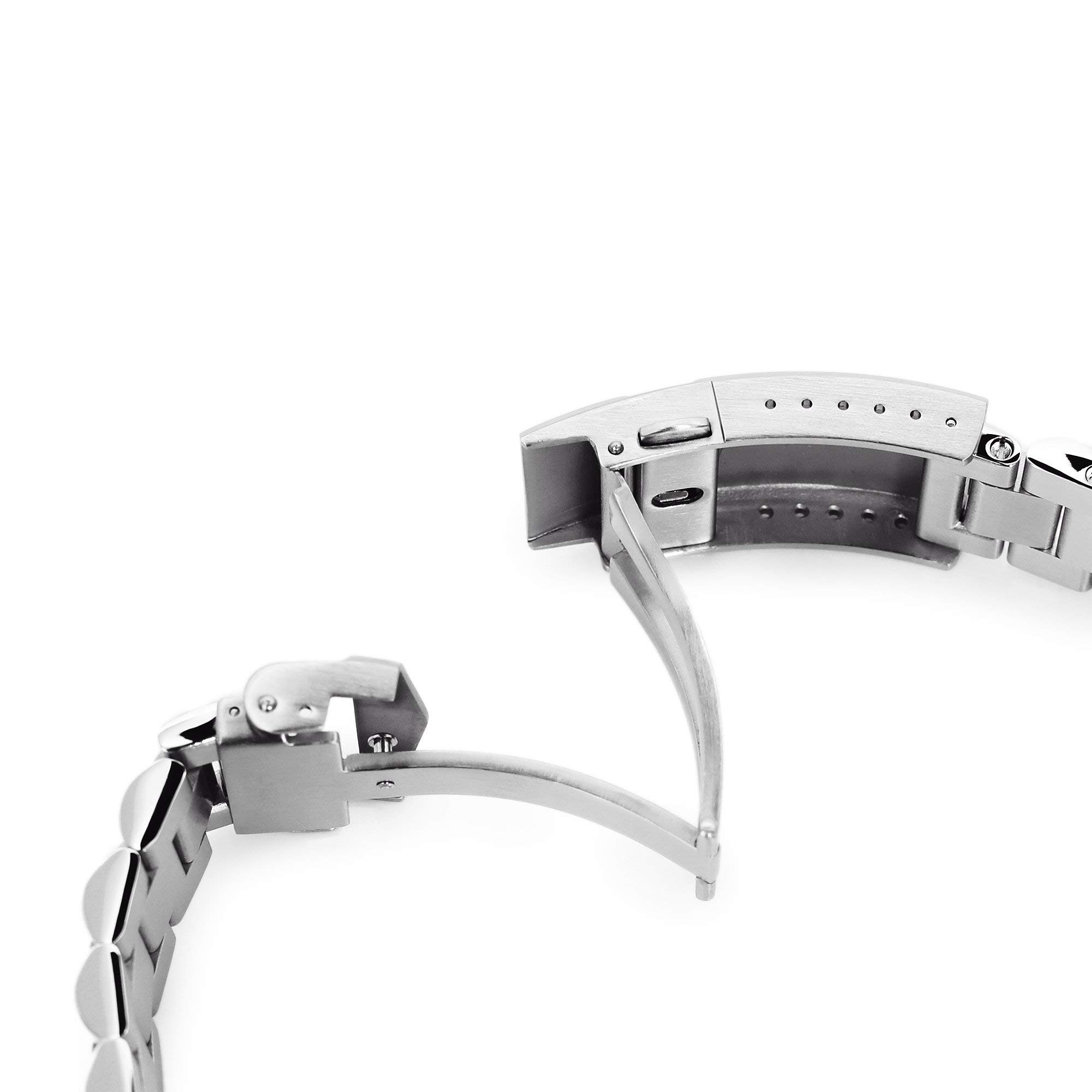 MiLTAT 22mm Endmill Watch Band compatible with Seiko 5 Sports SRPD51 SRPD55 SBSA003, V-Clasp, Brushed