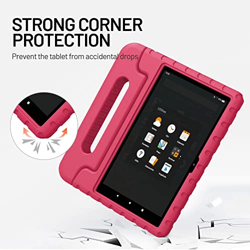 Simpleway Kids Case for Fire HD 8 Tablet 10th Generation 2020 Release, Fire HD 8 and HD 8 Plus Tablet Case for Kids,Shockproof Lightweight Rotating Foldable Handle Stand Holder Tablet Case Cover