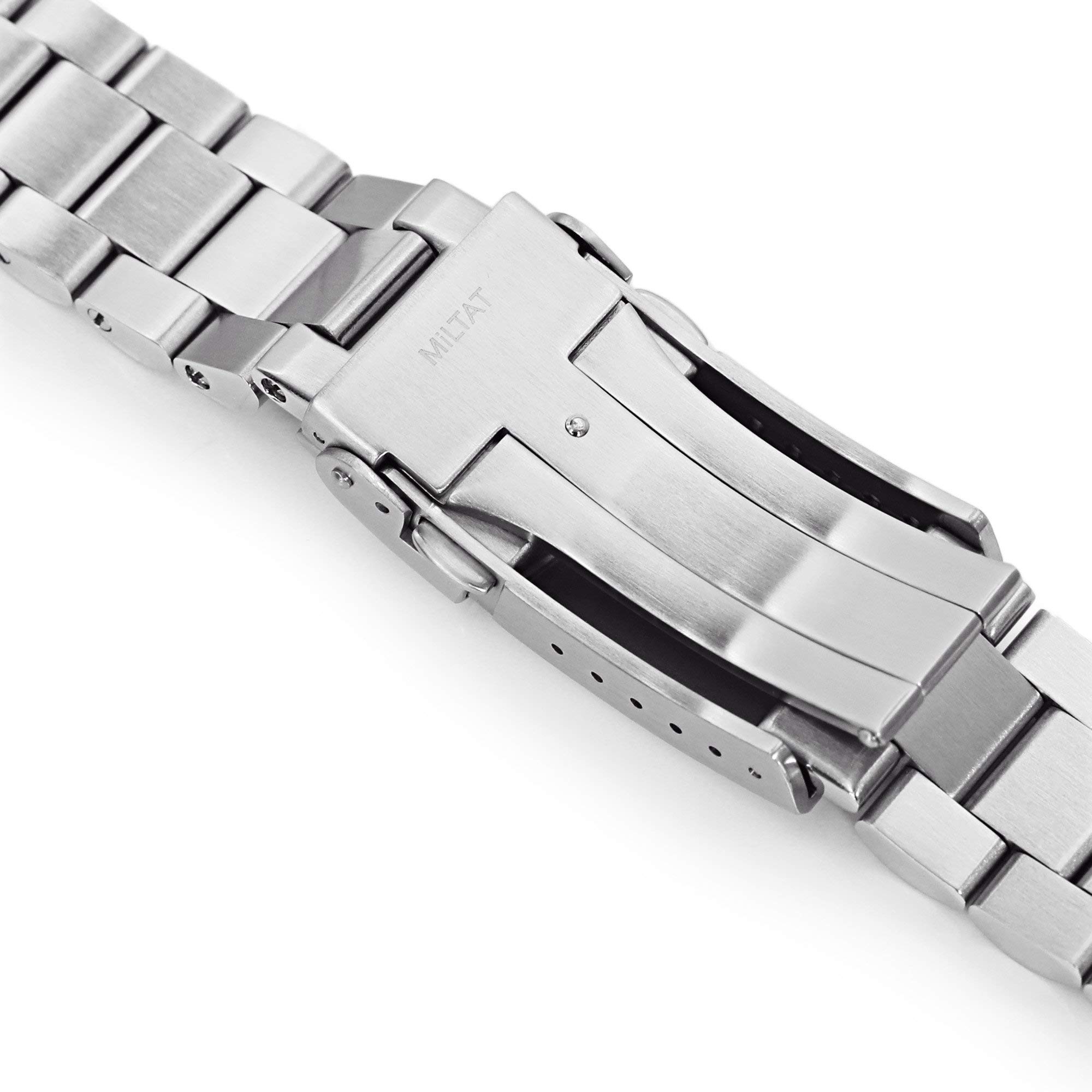 MiLTAT 22mm Endmill Watch Band compatible with Seiko 5 Sports SRPD51 SRPD55 SBSA003, V-Clasp, Brushed