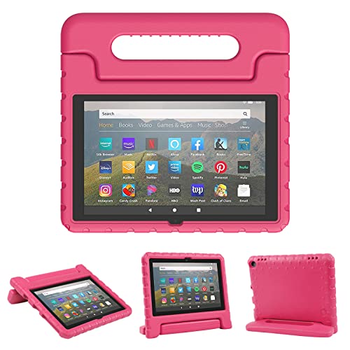 Simpleway Kids Case for Fire HD 8 Tablet 10th Generation 2020 Release, Fire HD 8 and HD 8 Plus Tablet Case for Kids,Shockproof Lightweight Rotating Foldable Handle Stand Holder Tablet Case Cover