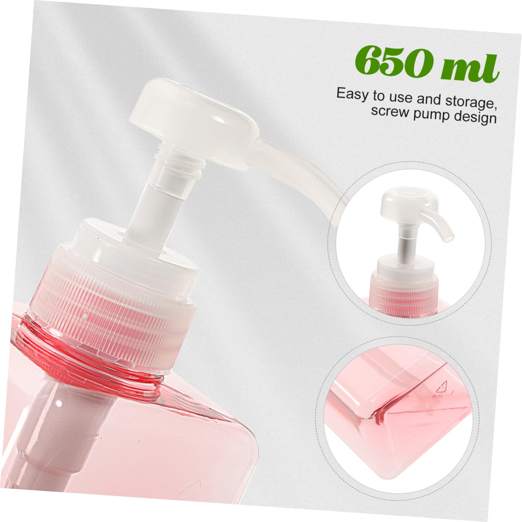 FELTECHELECTR Refillable Pump Bottle Square Liquid Dispenser for Shampoo Body Wash Face Wash Lotion and Liquid Soap for Bathroom and Shower Use