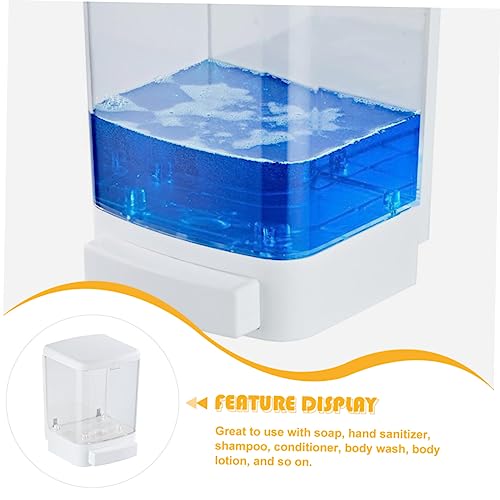 BETOOKY Manual Soap Dispenser Foams Soap Dispenser Push- Style Dispenser Liquid Soap Holder Wall Mounted Hand Wash Wall Holder Hotel Soap Dispenser Handwashing Fluid White Plastic Shampoo