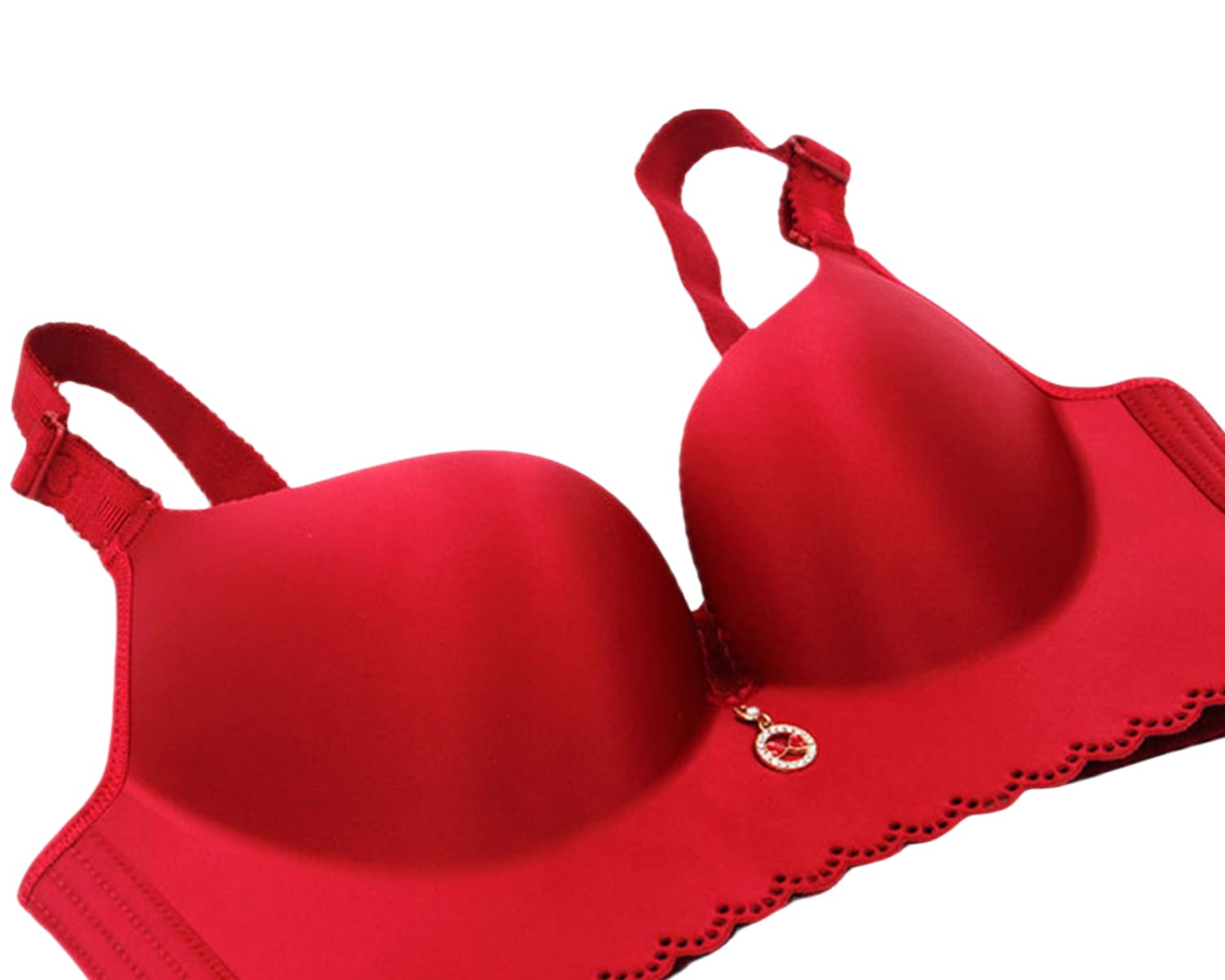 Women Support Push Up Seamless Bra Bralette/Plus Size/34 36 38 40 42 44 C D E/Wire Free Red 42C