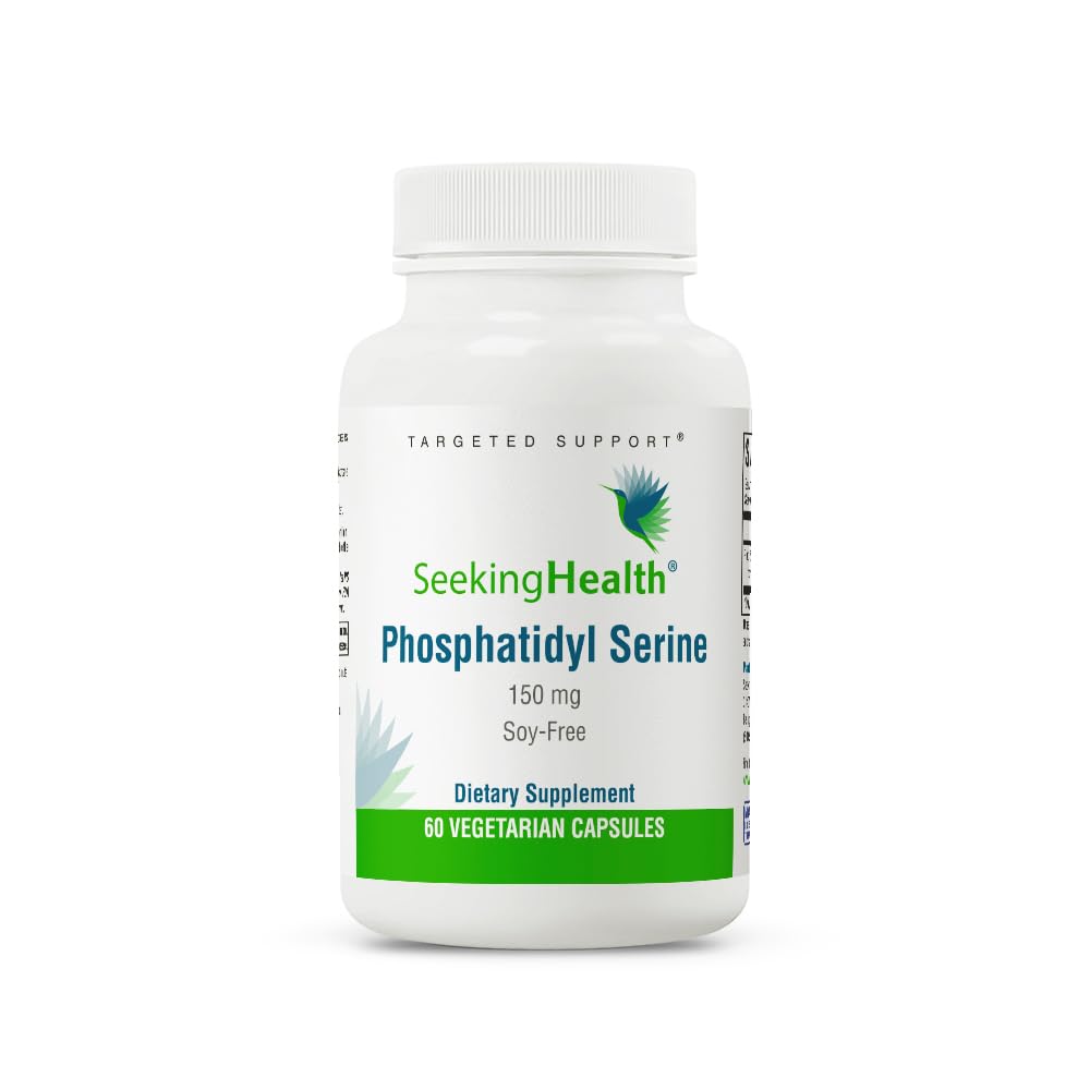 Seeking Health Phosphatidyl Serine, 100 mg Phosphatidylserine from Sunflower, Supports Concentration and Healthy Mood, Stress Response Support, Soy-Free, Non-GMO, Vegetarian (60 Capsules)*