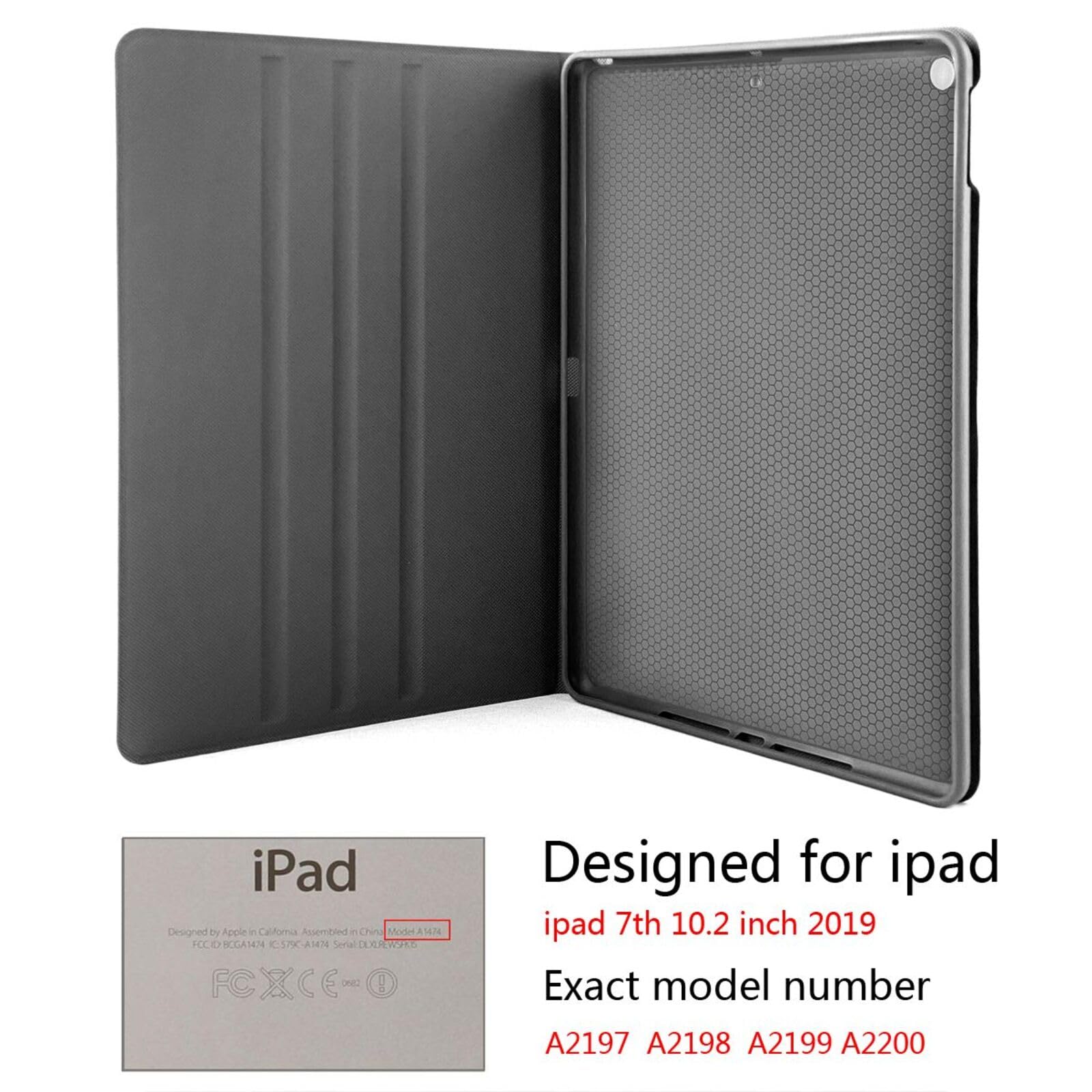Christmas Elk Case for iPad 9th 8th 7th Generation, Premium PU Leather iPad 10.2 inch 2021 2020 2019 Flip Stand Cover, Adjustable Angles Auto Wake Sleep Protective Shockproof