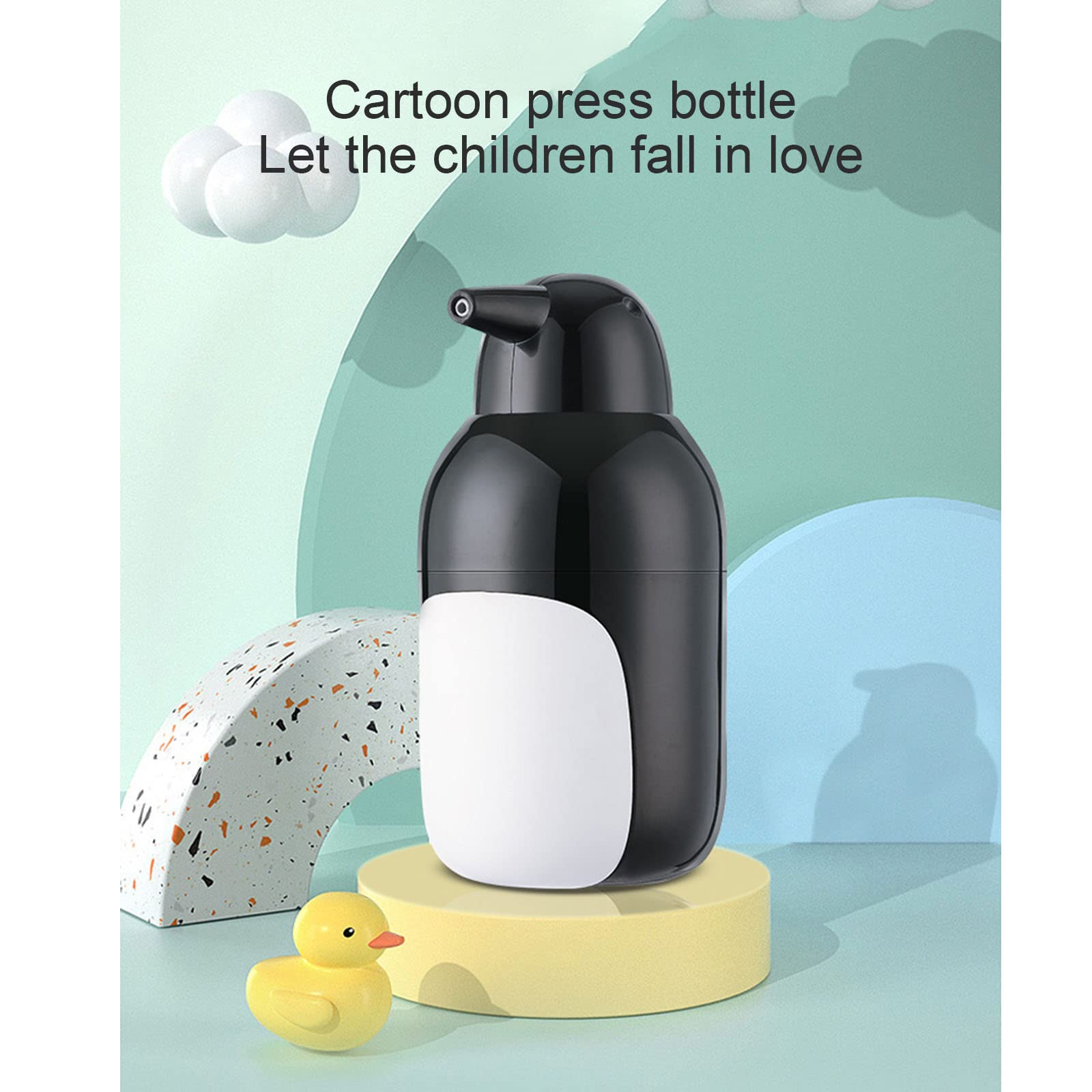 300ml Foam Soap Dispenser Bathroom Empty Foam Bottle Hand Dispenser Bottle Decorative Cartoon Foam Soap Dispenser
