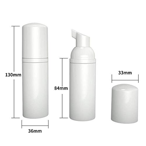Foam Pump Bottle 2oz BPA Free Foaming Soap Dispenser Bottles for Refillable Travel Hand Soap Foaming, Cleaning, Shampoo, Cosmetics Packaging (16), white