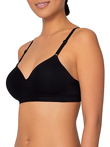 Fruit of the Loom Women's Seamless Wire Free Push-Up Bra, Black Hue/White 2-Pack, 40C