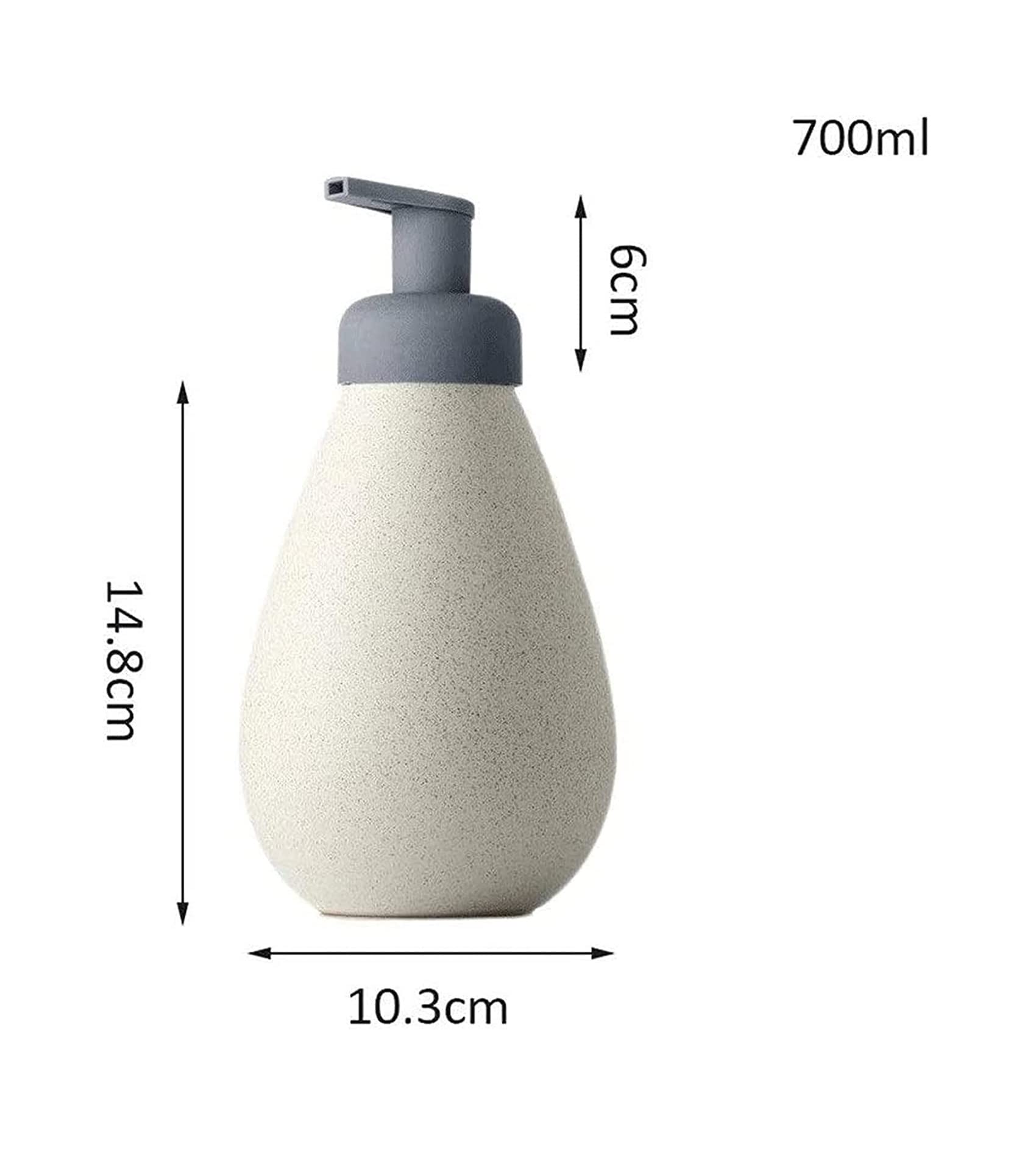 OXOAMP Soap Dispenser Soap Dispenser Bottle with Pump Lotion Soap Dispenser Bottle Foaming Hand Soap Dispenser Ceramics Soap Foam Dispenser Bathroom (Color : White)