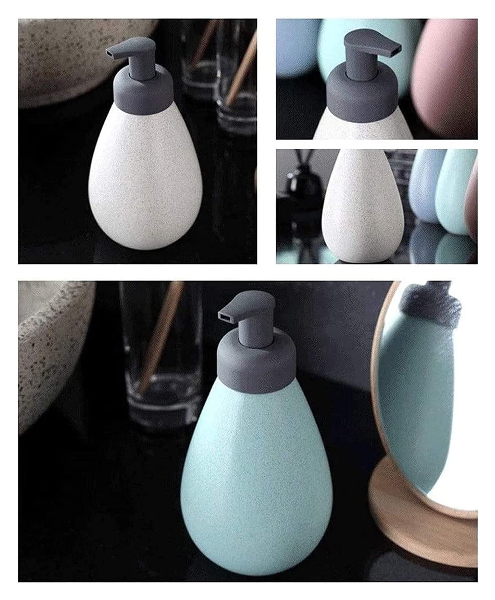 OXOAMP Soap Dispenser Soap Dispenser Bottle with Pump Lotion Soap Dispenser Bottle Foaming Hand Soap Dispenser Ceramics Soap Foam Dispenser Bathroom (Color : White)