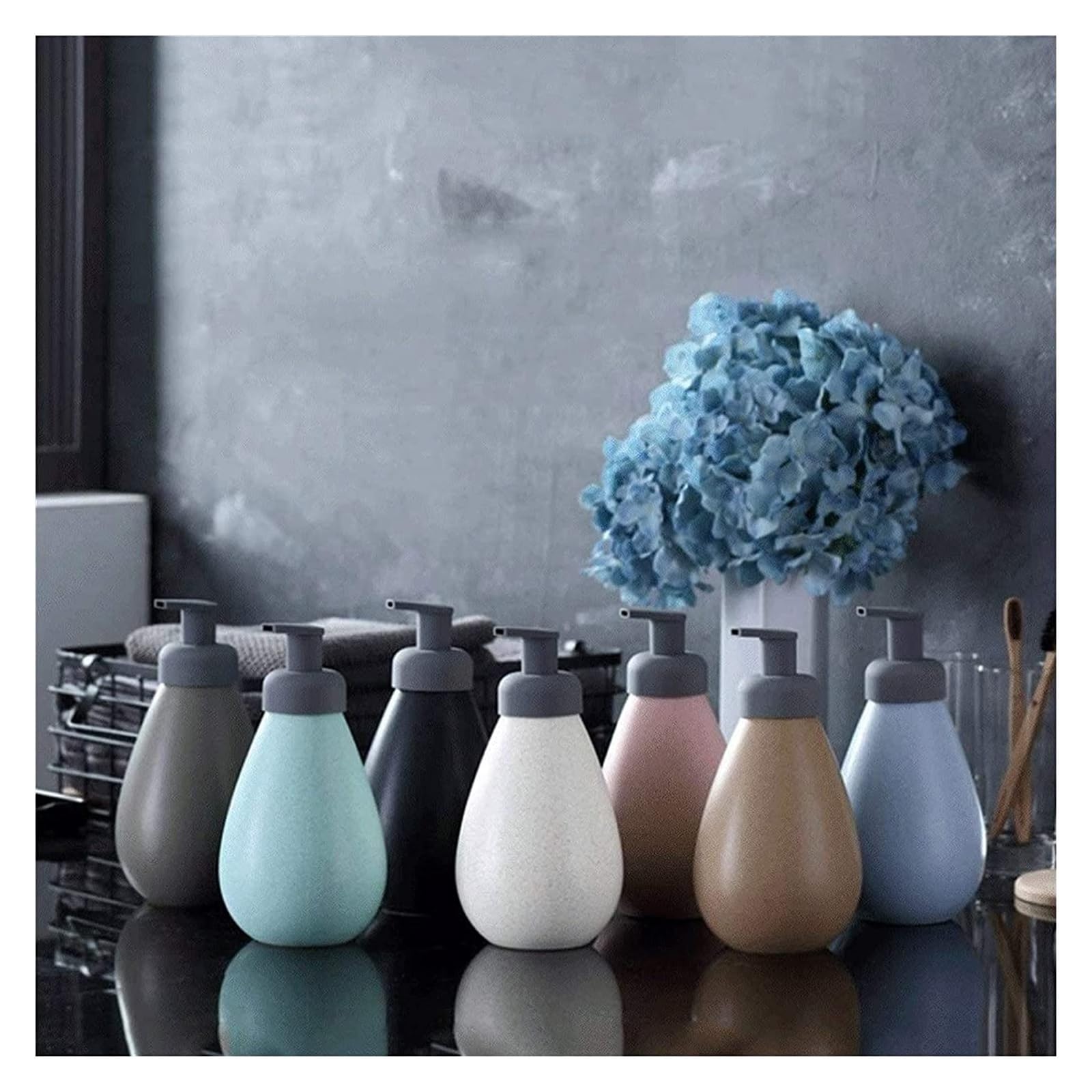 OXOAMP Soap Dispenser Soap Dispenser Bottle with Pump Lotion Soap Dispenser Bottle Foaming Hand Soap Dispenser Ceramics Soap Foam Dispenser Bathroom (Color : White)
