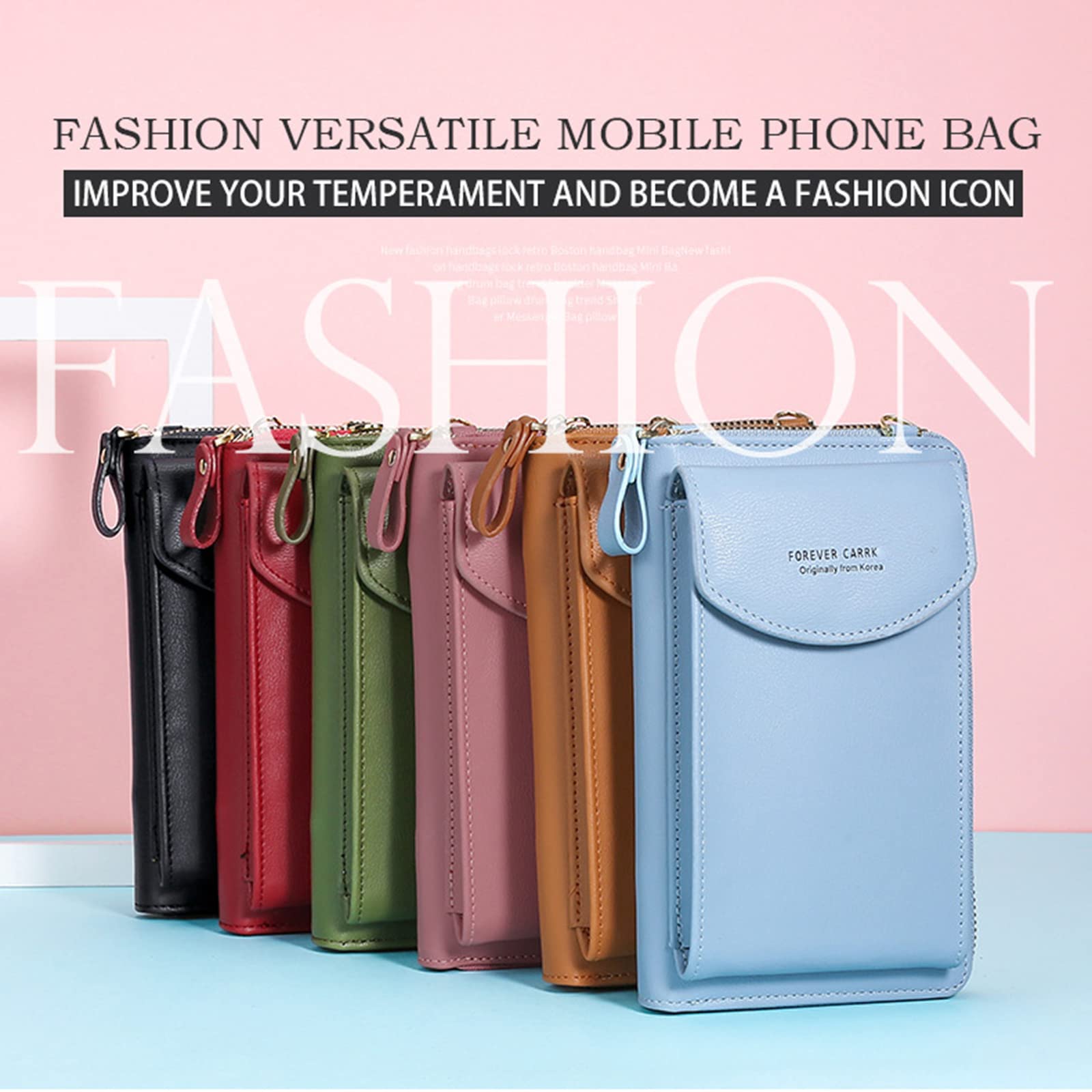 Original Clutch Wallet, PU Leather Crossbody Cell Phone Bag for Women Wallet Purse, High Original Capacity Clutch Wallet (Red)