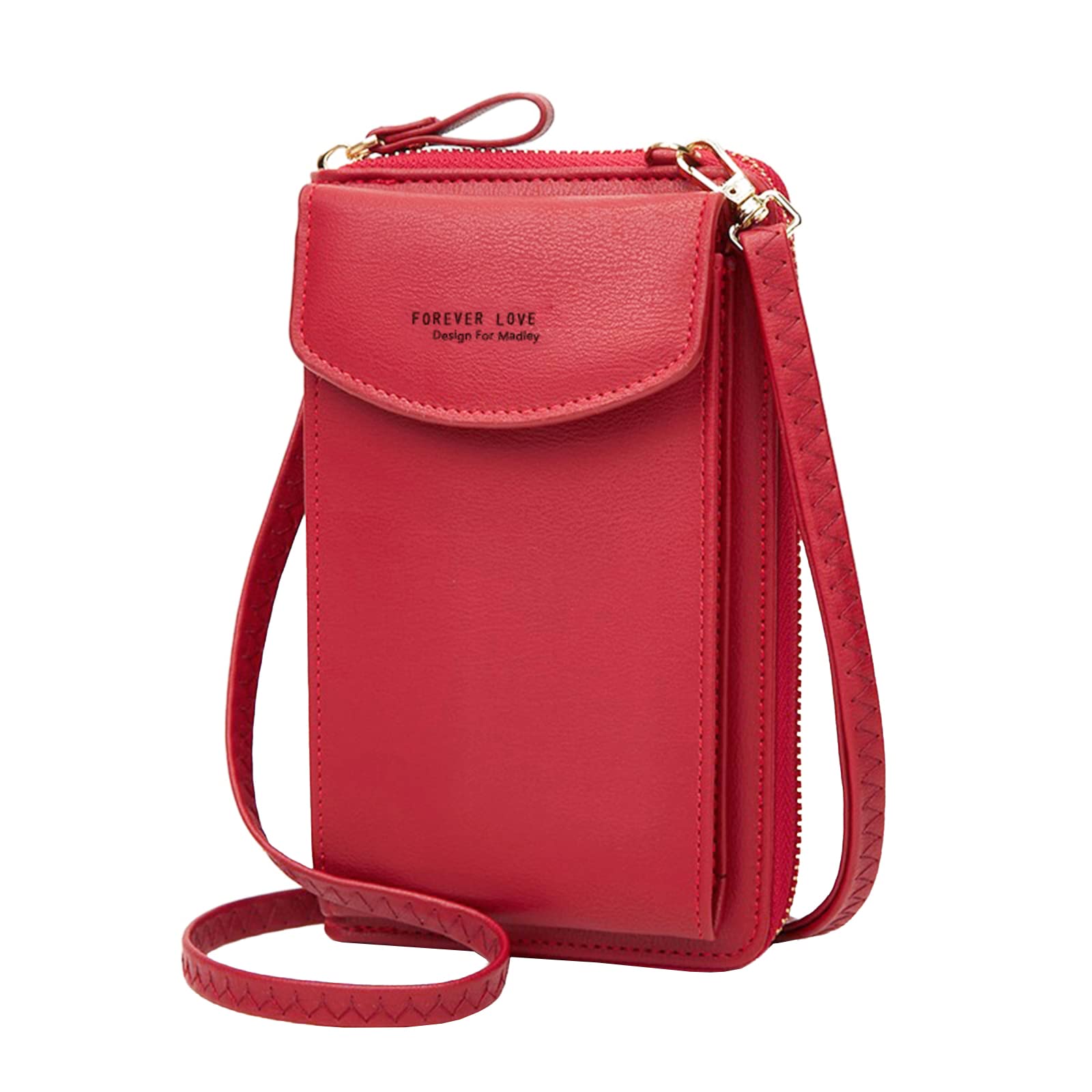 Original Clutch Wallet, PU Leather Crossbody Cell Phone Bag for Women Wallet Purse, High Original Capacity Clutch Wallet (Red)