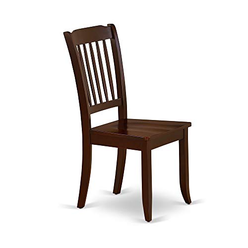 East West Furniture DMDA3-MAH-W 3 Piece Kitchen Table & Chairs Set Contains a Round Dining Room Table with Dropleaf and 2 Solid Wood Seat Chairs, 42x42 Inch, Mahogany