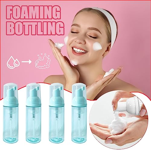 LXIANGN 4Pcs Foaming Dispenser Bottle Travel Refillable Lash Shampoo Bottles Empty Spray Containers Cosmetics Cleaning Foam Pump Bottle, 60 ml/2 oz(Green)