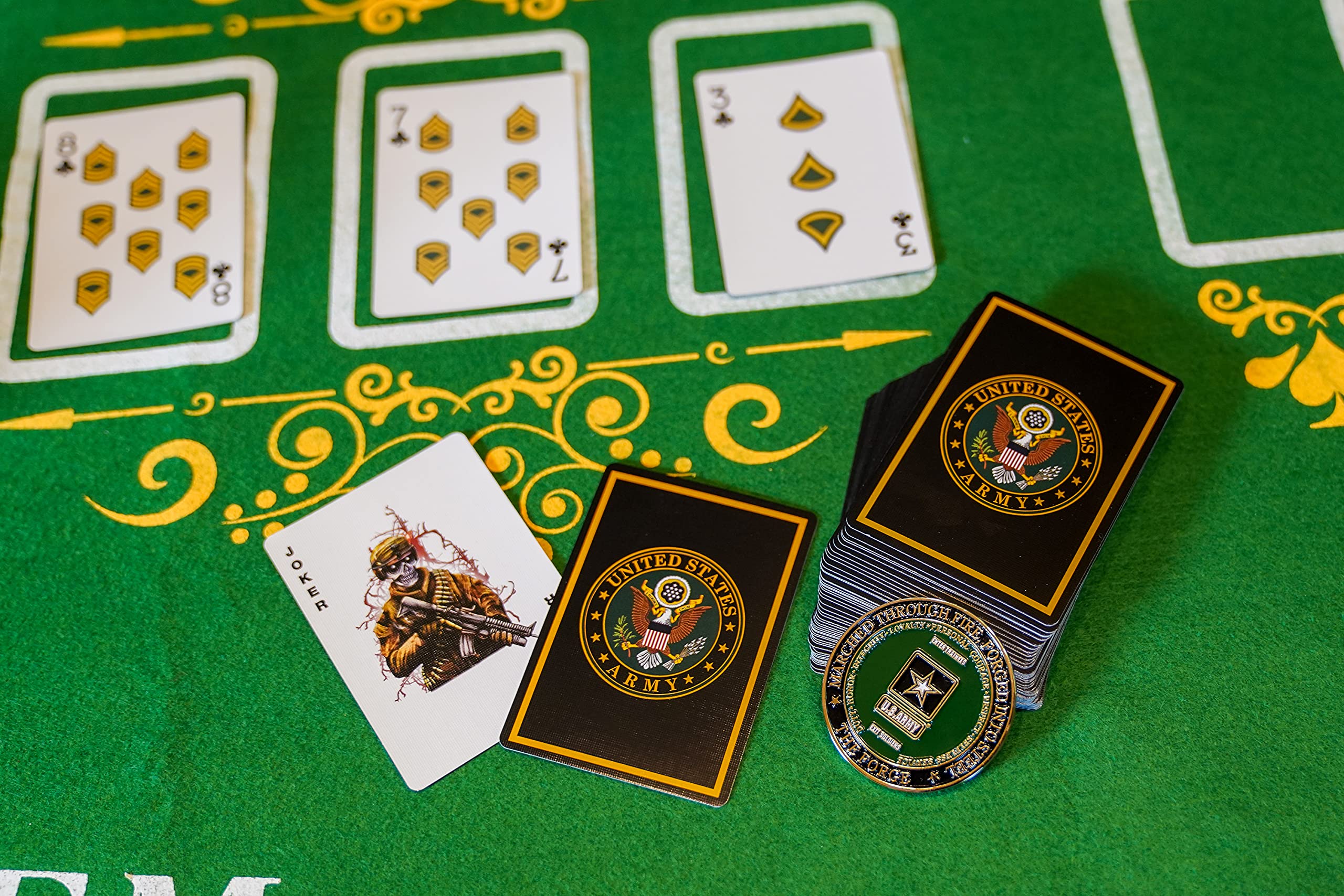 Military Gift Shop US Army Professional Quality Army Playing Cards - Great for Game Night - US Army Gifts for Veterans | Disabled USMC Vet Owned Small Business