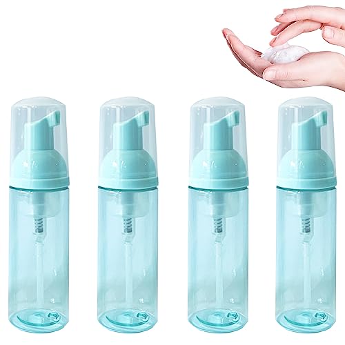 LXIANGN 4Pcs Foaming Dispenser Bottle Travel Refillable Lash Shampoo Bottles Empty Spray Containers Cosmetics Cleaning Foam Pump Bottle, 60 ml/2 oz(Green)