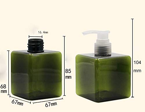 2Pcs 250ml/8.4oz Empty Plastic Foaming Pump Bottles Refillable Square Foam Soap Pump Dispenser Travel Toiletries Container for Shampoo Shower Gel Cosmetics Liquid Dispenser (Brown)